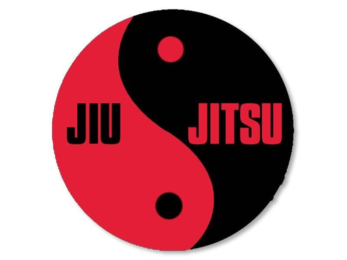 Round Jiu Jitsu Yin and Yang Sticker (martial Arts Mma Vinyl Decal Auto ...