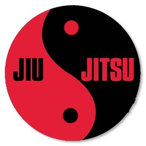 Round Jiu Jitsu Yin and Yang Sticker (martial Arts Mma Vinyl Decal Auto ...