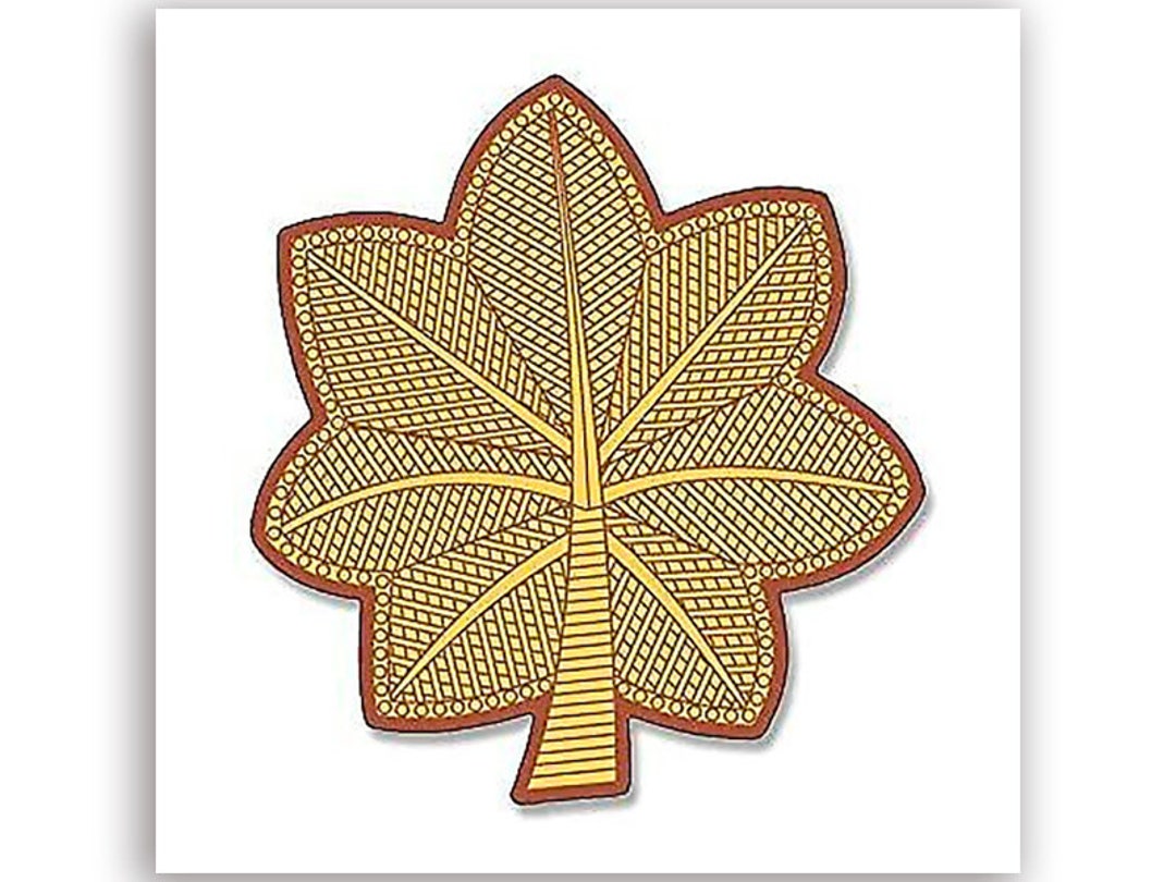 US Army Rank MAJ Major Gold Leaf Shaped Sticker (lapel Logo Truck ...