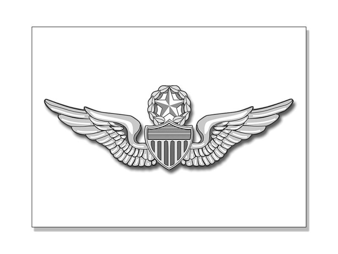 2x6 Inch ARMY Master Aviation Wings W Star on Top Shaped Sticker (decal ...