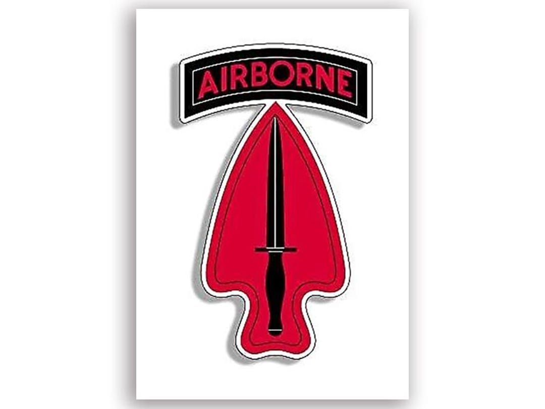 3x4 Inch Red Special Forces Spear Logo Airborne Sticker (delta Usa ...