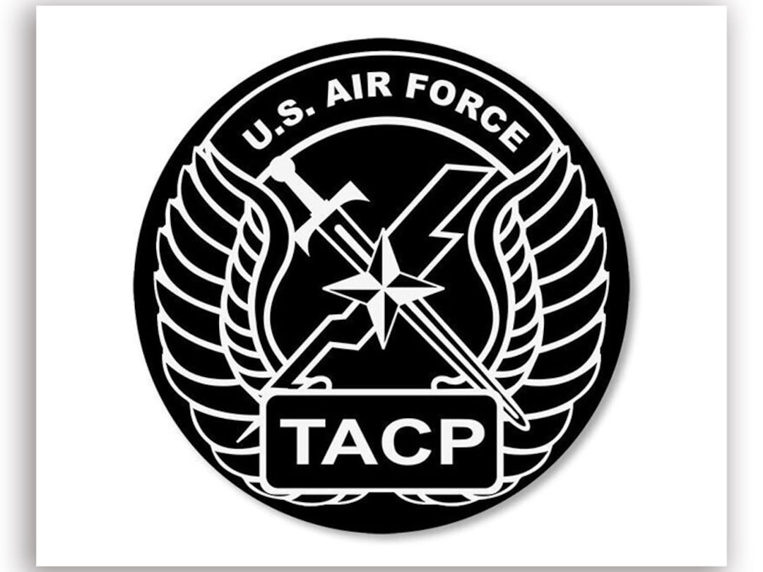 3x3 Inch Round Black TACP Air Force Sticker logo Tactical Control ...