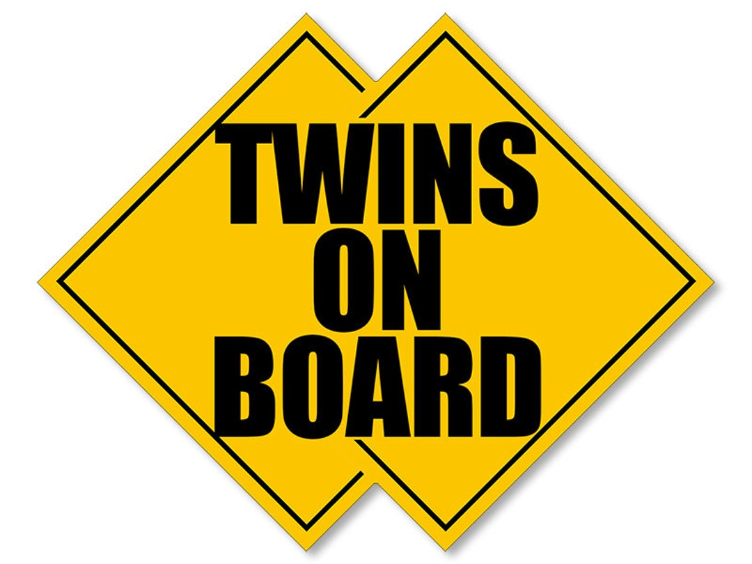 3x5 Inch TWINS on BOARD Sticker (rv Suv Truck Rv Warning Auto Sign ...