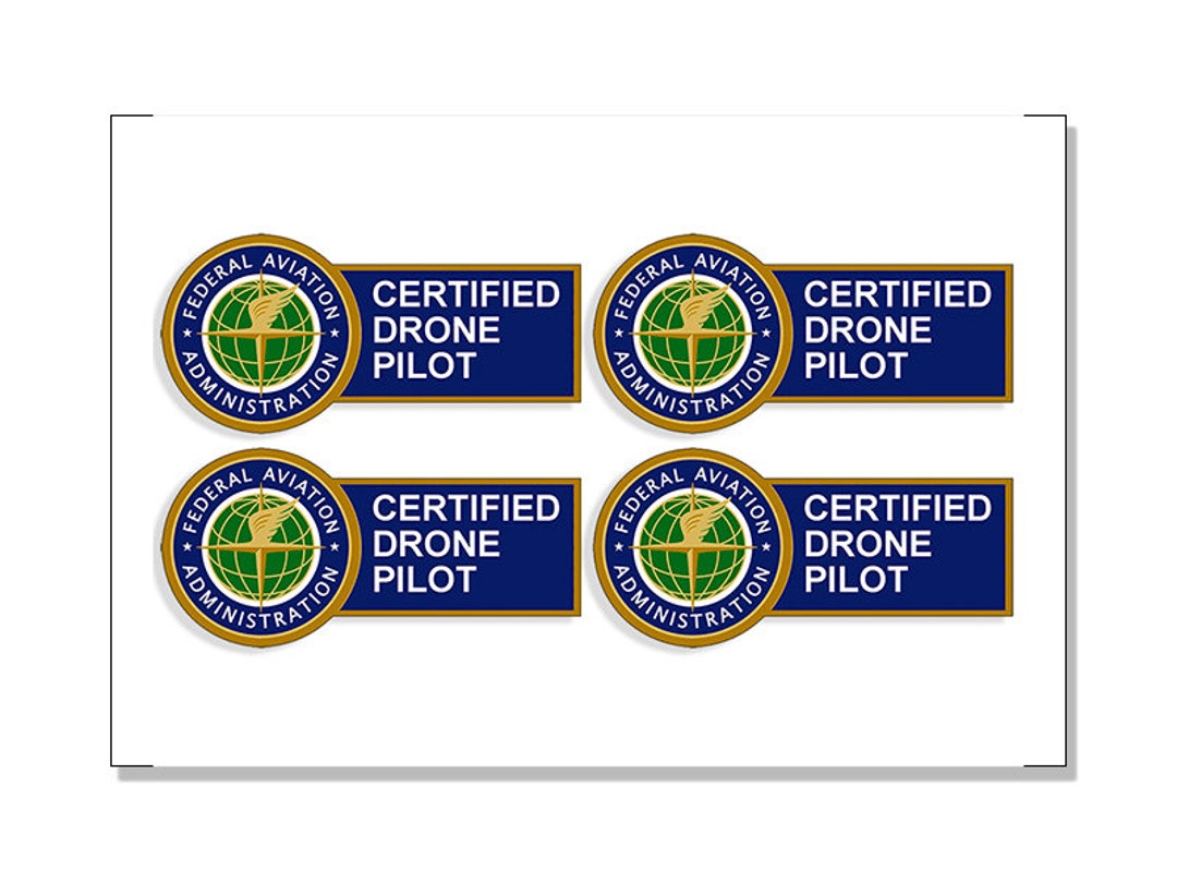 4-pack 1x2 Inch: Certified Drone Pilot Stickers faa iPhone Laptop Vinyl ...