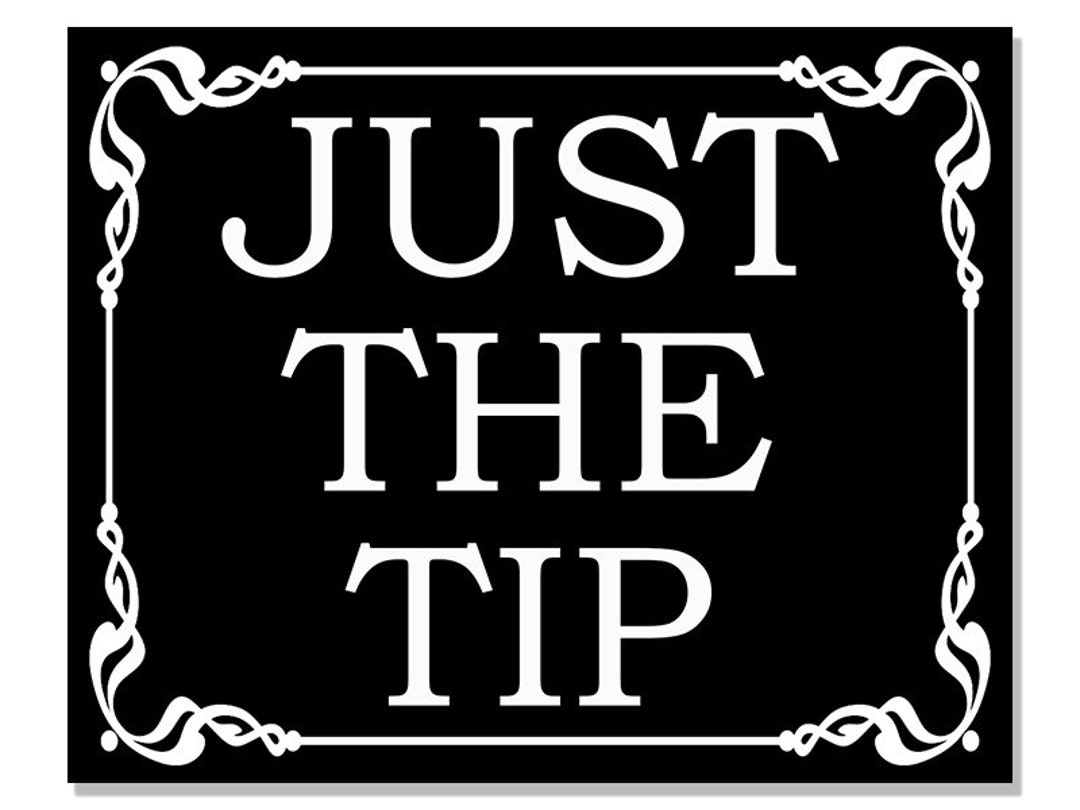 3x4 Inch BLACK Just the Tip Bumper Sticker (jar Tipper Server Bar ...