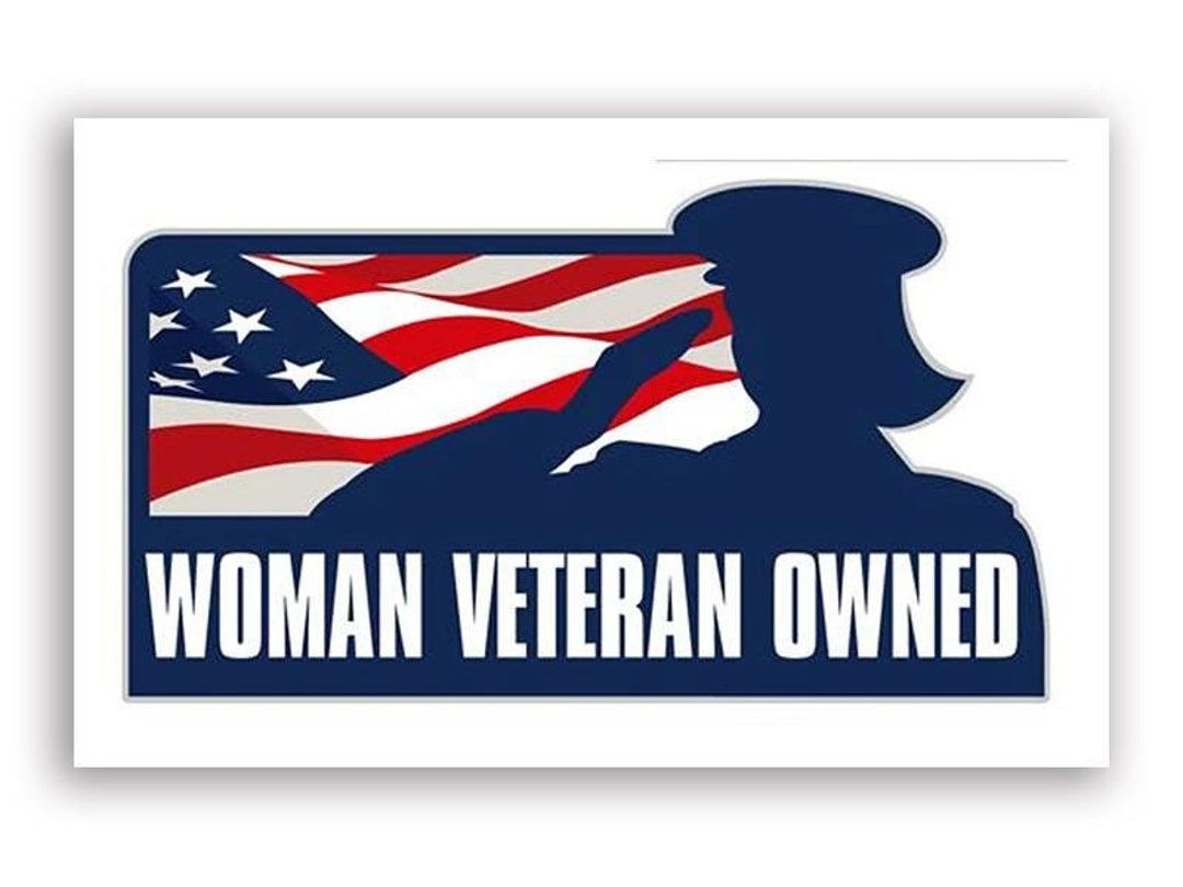 WOMAN VETERAN Owned Business Sticker (american Flag Auto Business Truck ...