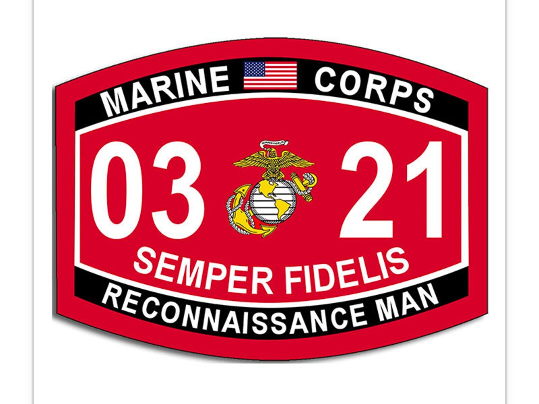 3x5 Inch Marine Corps 0321 Reconnaissance Man Sticker (decal Vinyl ...