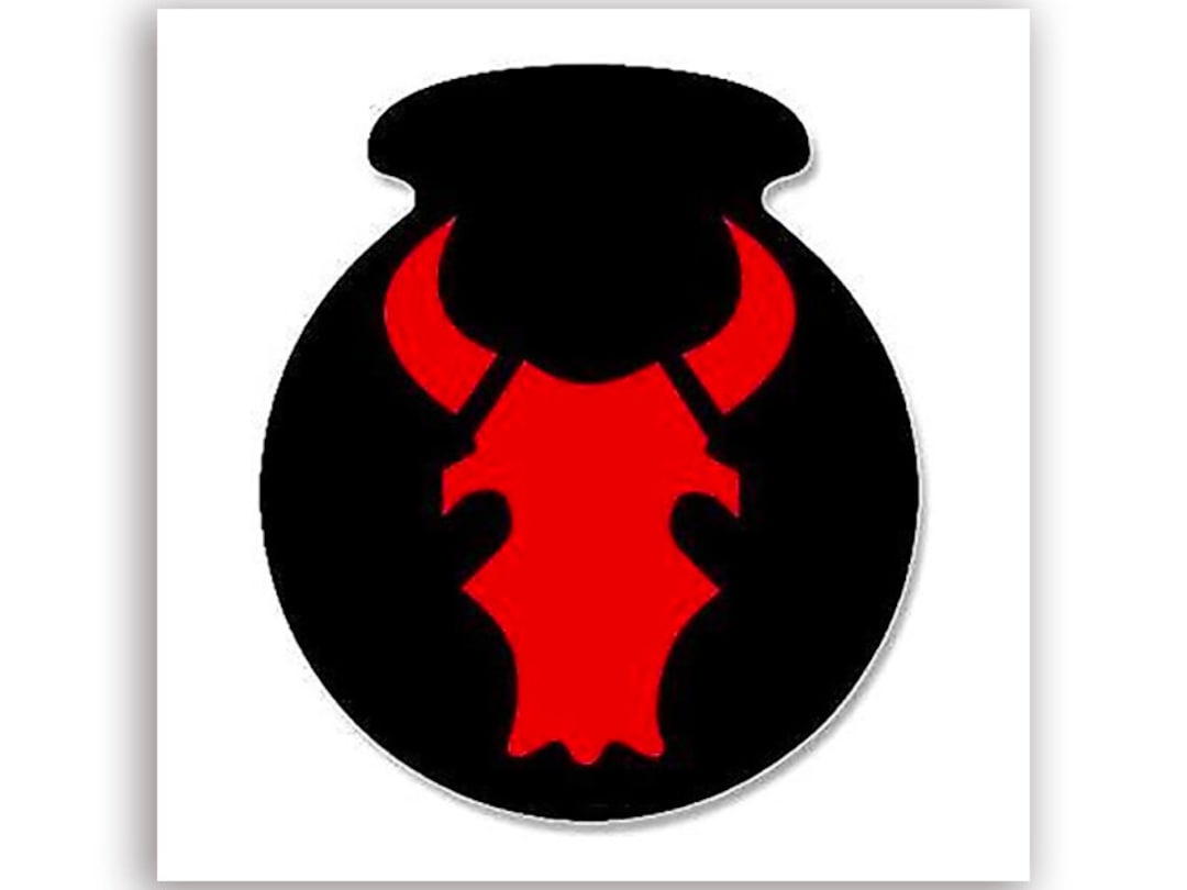 34th Infantry Red Bull Insignia Shaped Sticker (army Ssi Logo Us Auto ...