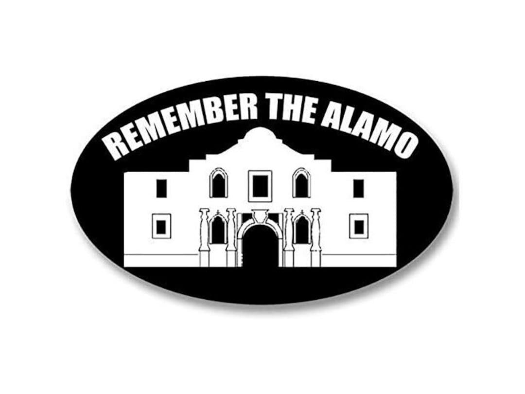 3x5 Inch Black Oval Remember the Alamo Sticker (decal Vinyl Historic ...