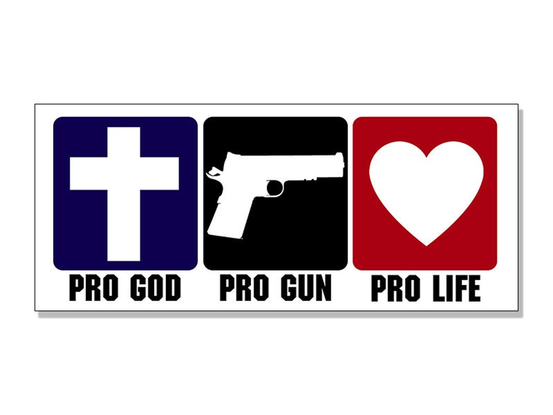 3x8 Inch Pro God Pro Gun Pro Live Bumper Sticker (logo Nra Rv Car Truck ...