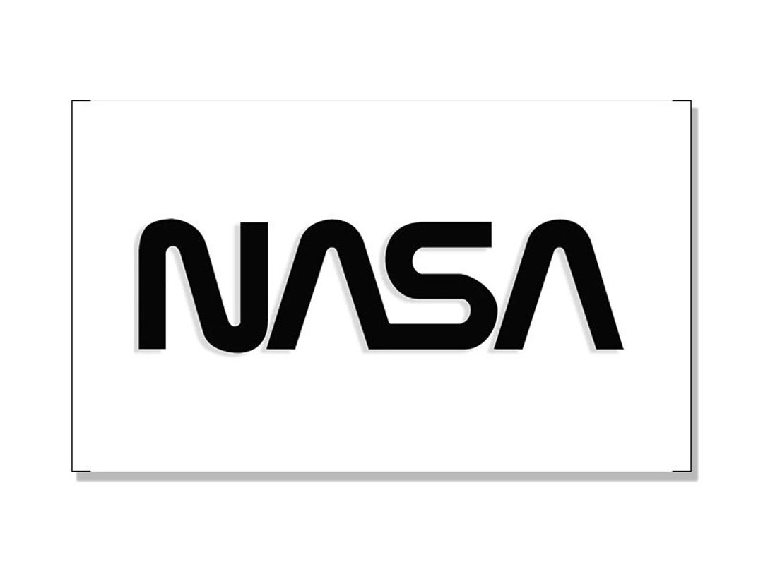 2x7 Inch Black NASA Worm Lettering Sticker (no Background Vinyl Decal ...