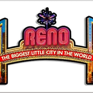 3x5 Inch Reno the Biggest Little City in the World Marquee Shaped ...