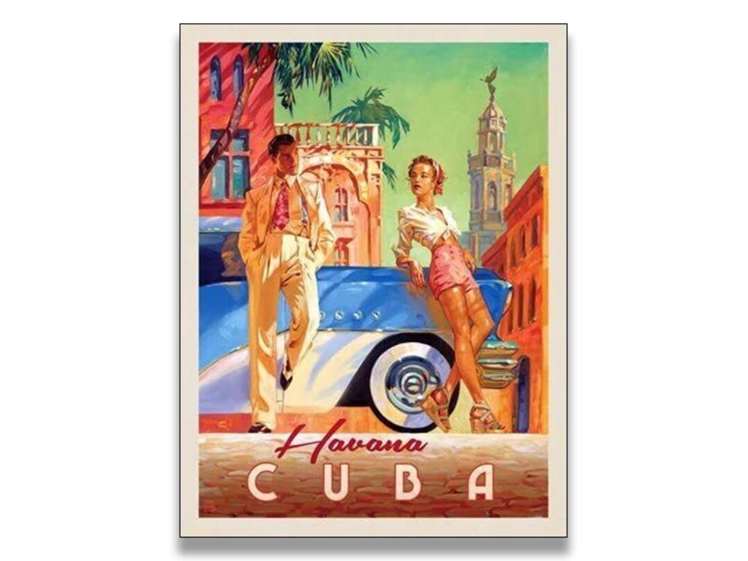 3x4 Inch Vintage Art Havana Cuba Sticker vinyl Decal Auto Car Truck ...