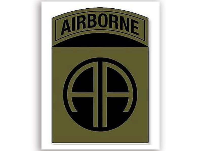 3x4 Inch Subdued Colors 82nd Airborne AA Logo Sticker decal Vinyl Green ...