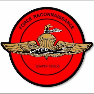 3x3 Inch Round Force Recon Marines Wings Seal Diver Sticker marines ...
