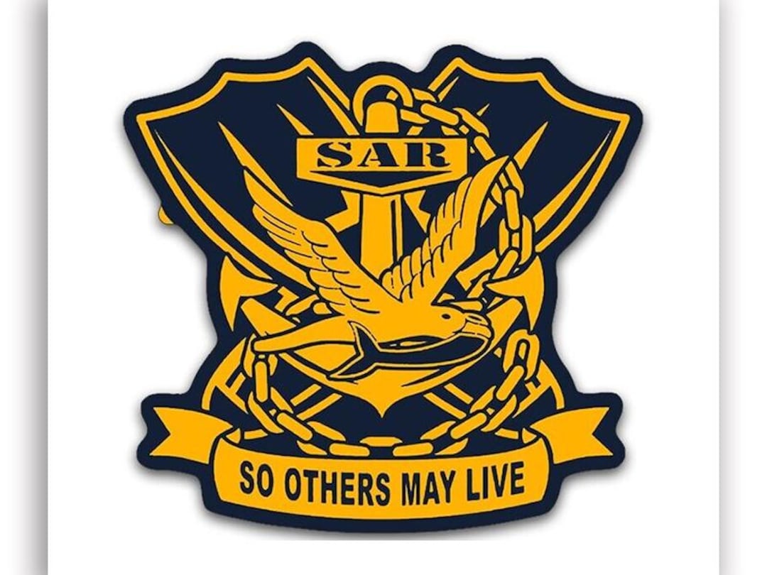 SAR Flippers and Anchor Shaped Logo Sticker (uscg Vinyl Decal Auto Car ...