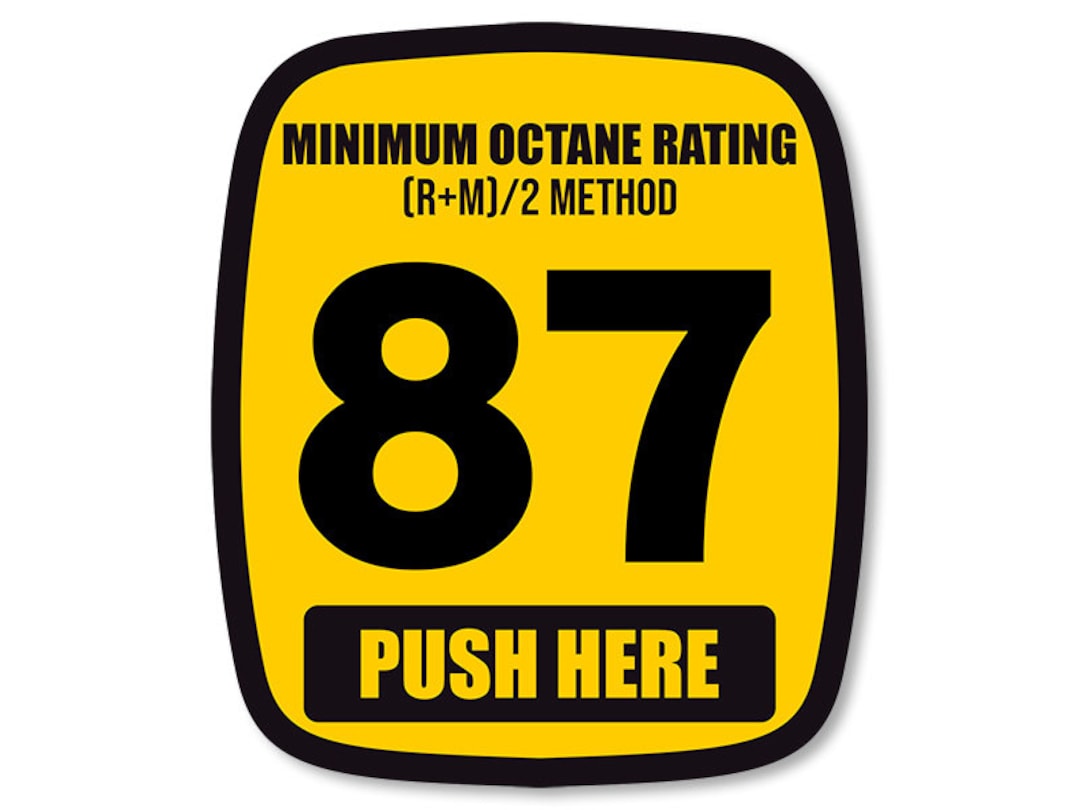 2x2.5 Inch Octane 87 Gas Pump Button Sticker Bumper Sticker fuel Pump ...