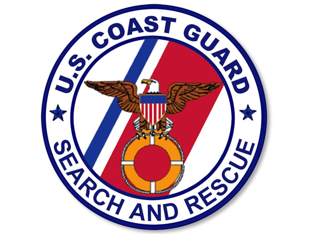 3x3 Inch Round Coast Guard SEARCH and RESCUE Seal Sticker vinyl Decal ...