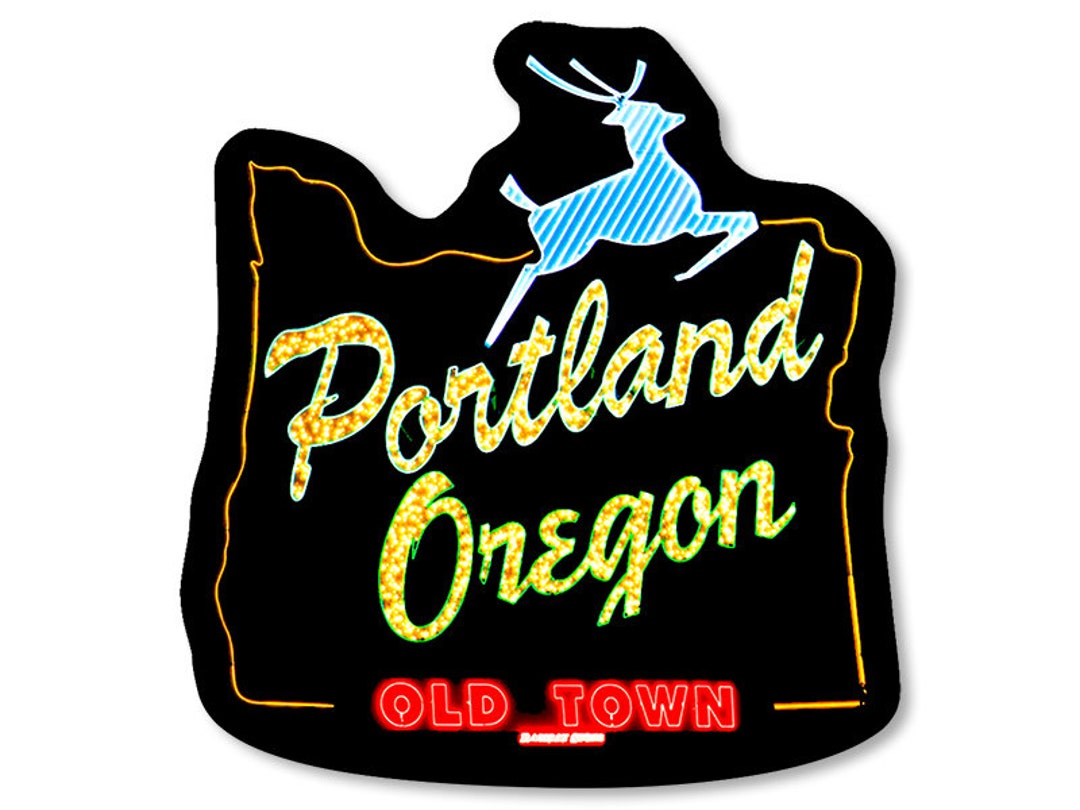 2x2 Inch Smallportland Oregon Old Town Sign-shaped Bumper Sticker ...