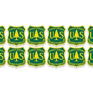 12 Pack 1 Inch Green Yellow US Forest Service Sticker (laptop iPhone ...