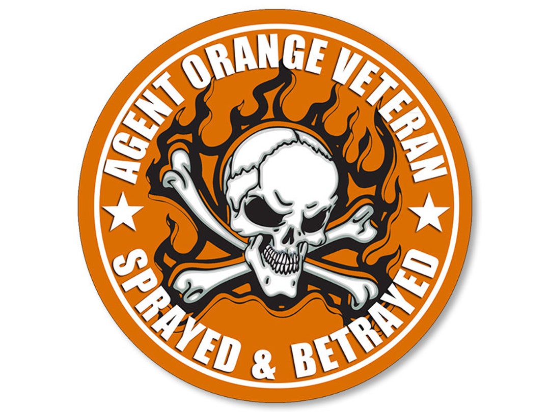 3x3 Inch Round Agent Orange Veteran SPRAYED and BETRAYED Sticker ...