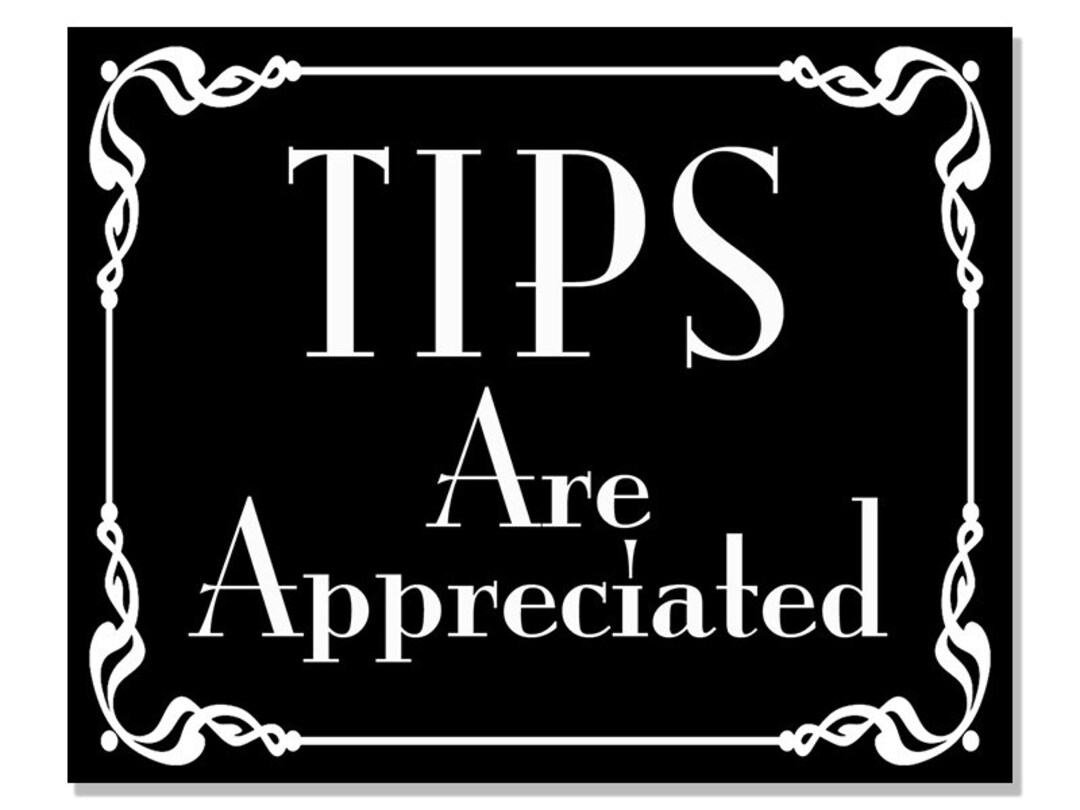 3x4 Inch BLACK TIPS Are Appreciated Bumper Sticker (jar Tipper Server ...