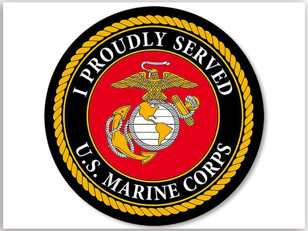Round I Proudly Served Marine Corps Sticker (vinyl Sticker Auto Car ...