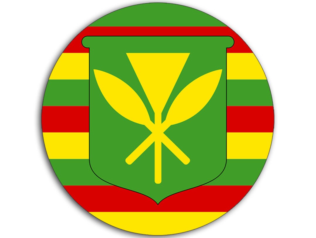 3 Inch Round Kanaka Maoli Hawaii Flag Round Sticker hawaiian Island Rv ...