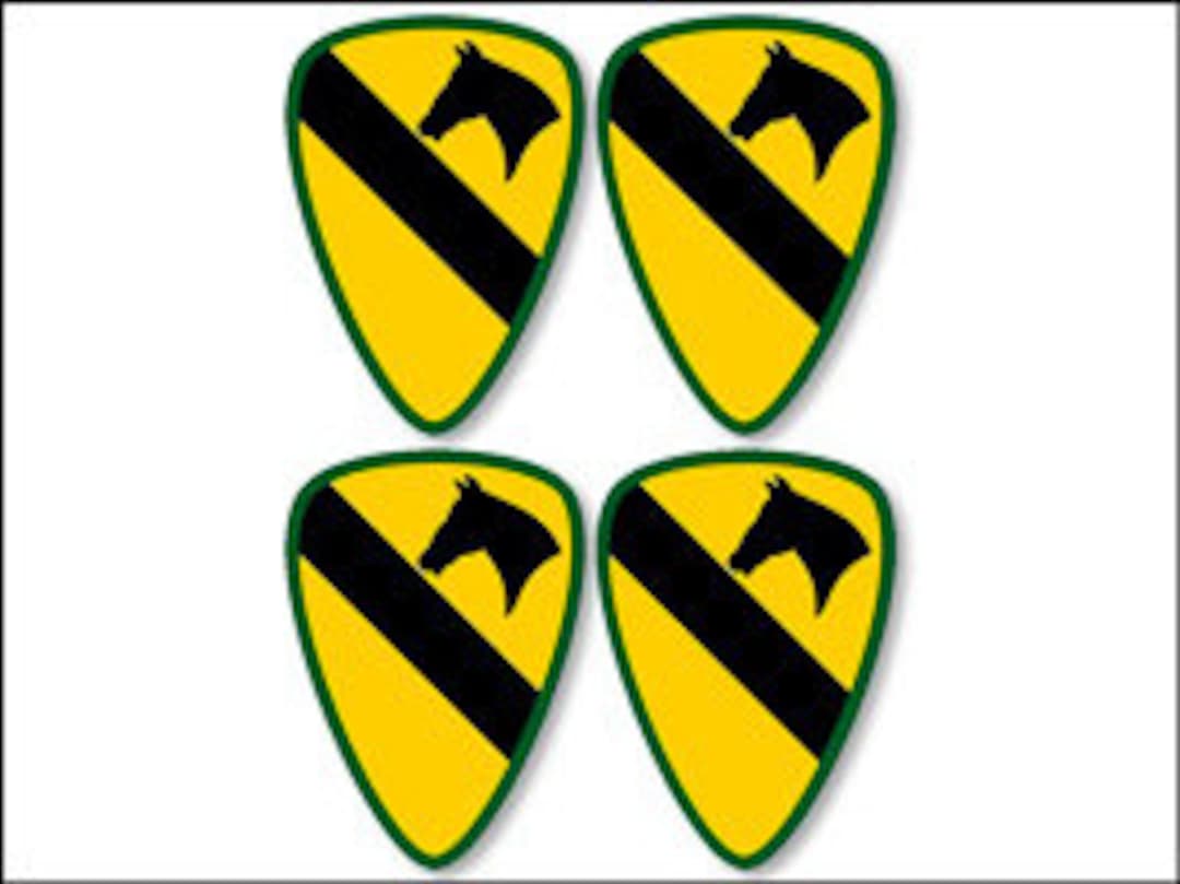 4-pack: 1st Cavalry Division Insignia Shaped Sticker (us Army Logo Ssi ...
