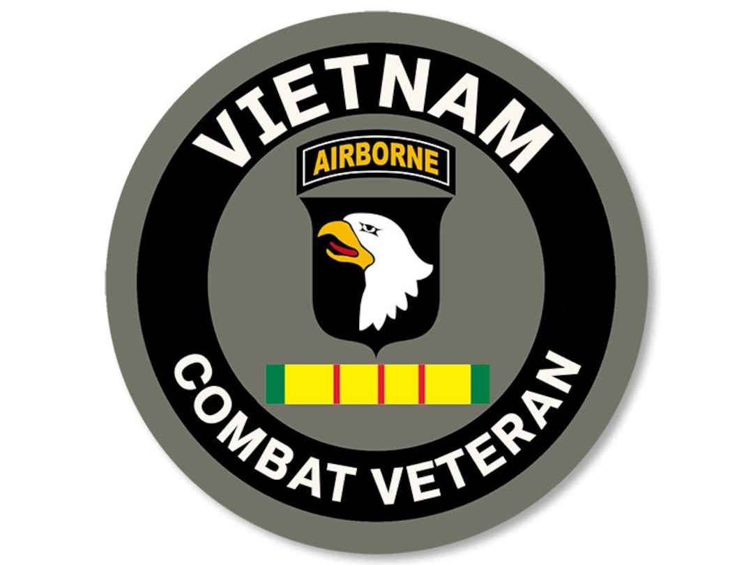 3 Inch Round 101st Airborne Vietnam Combat Veteran Sticker decal Vet U ...