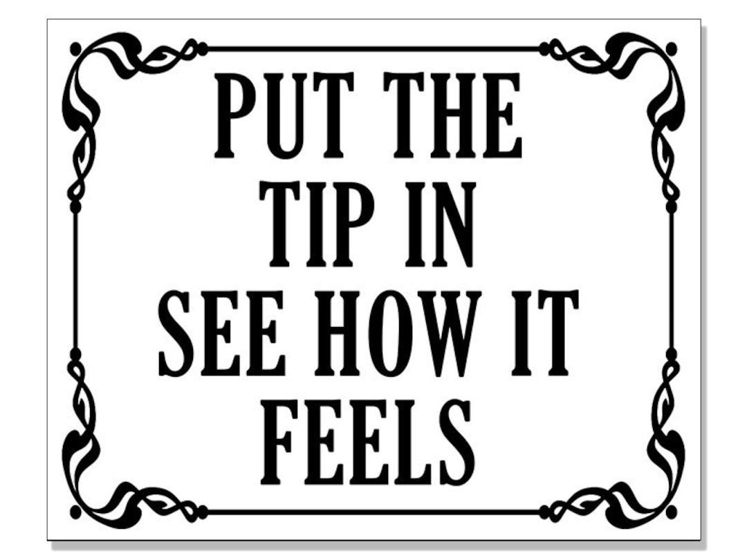 3x4 Inch WHITE Put the Tip in See How It Feels Bumper Sticker ((jar ...