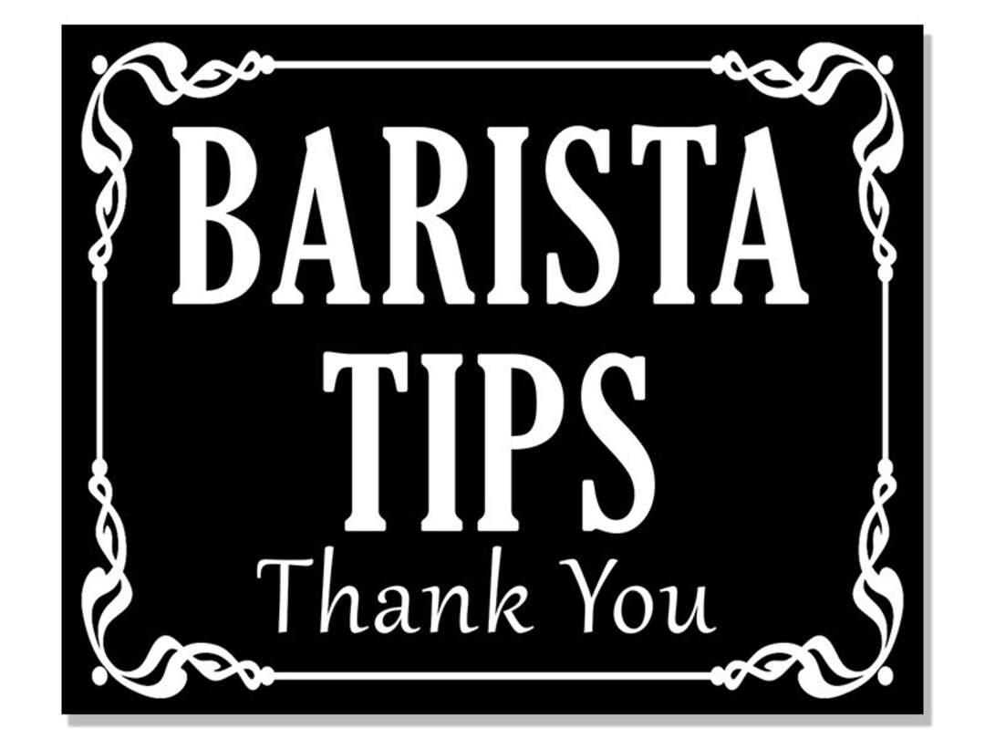 3x4 Inch BLACK BARISTA Tips Thank You Bumper Sticker (jar Tipper Server ...