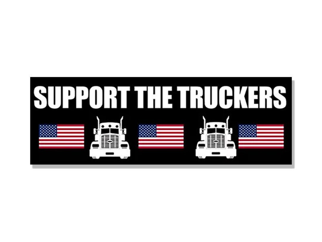 3x9 Inch Support Our Truckers USA Flags Bumper Sticker (america Auto ...