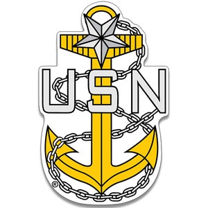 3x4 Inch USN Senior Chief Petty Officer 1 Star Sticker (anchor Logo ...