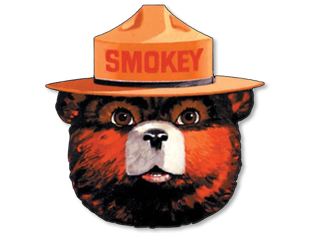 Full Color SMOKEY BEAR Face Shaped Sticker (scrapbooking Us Laptop Cell ...