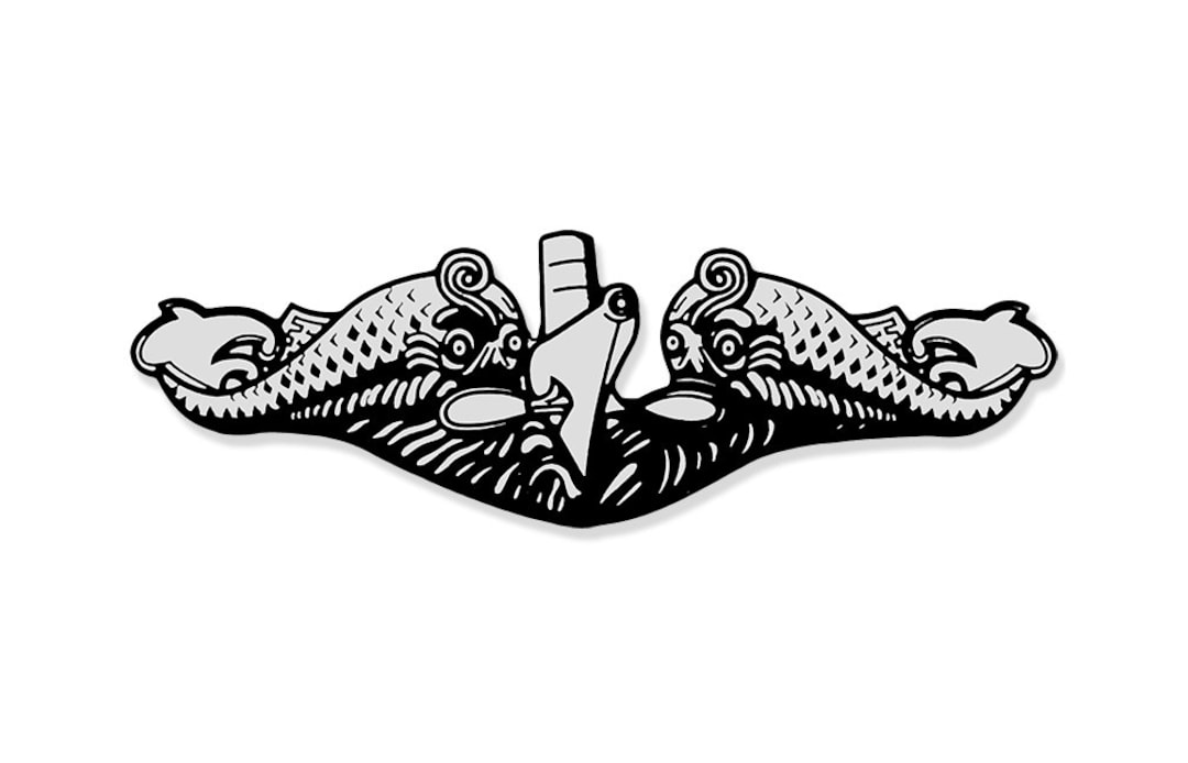 2.5x7 Inch Gray and Black US Logo Shape Navy Dolphins Submarine Sticker ...