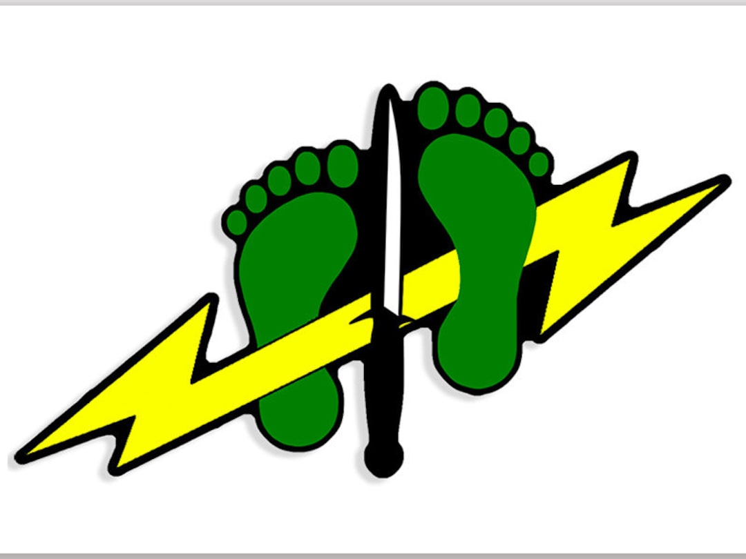 3x5 Inch Combat Control Green Feet Lightning Bolt Shaped Sticker (decal ...
