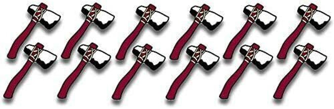 12 Pack 1 Inch Maroon Tomahawk Sticker decal Laptop Small Cell Phone ...