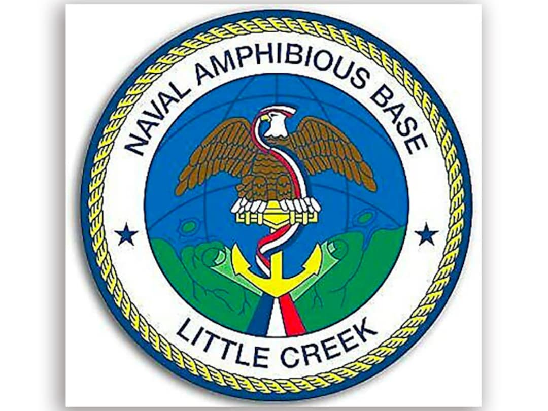 3x3 Inch Round Naval Amphibious Base Little Creek Logo Sticker navel ...