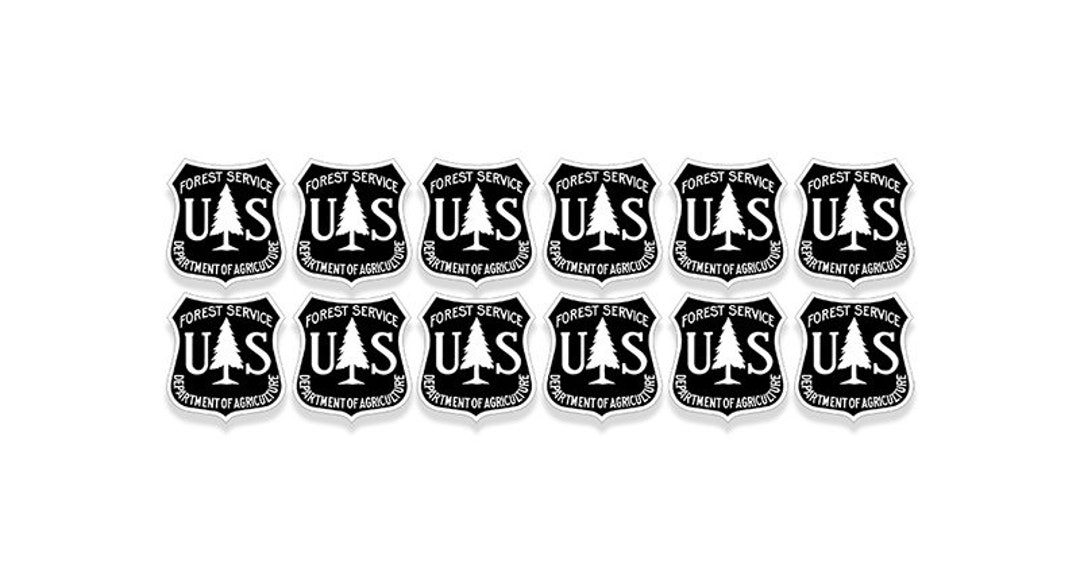 12 Pack 1 Inch Black White US Forest Service Sticker (laptop Auto Truck ...
