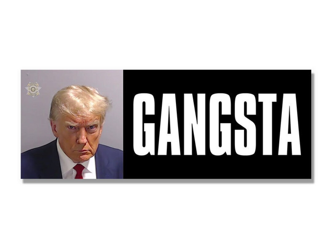 3x8 Inch Trump Mugshot GANGSTA Bumper Sticker vinyl Decal Gop - Etsy