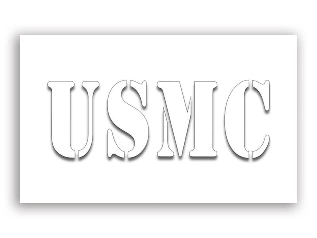 3x8 Inch White Vinyl USMC Letters Bumper Sticker (corps Vinyl Decal ...