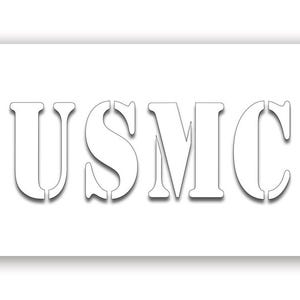 3x8 Inch White Vinyl USMC Letters Bumper Sticker (corps Vinyl Decal ...