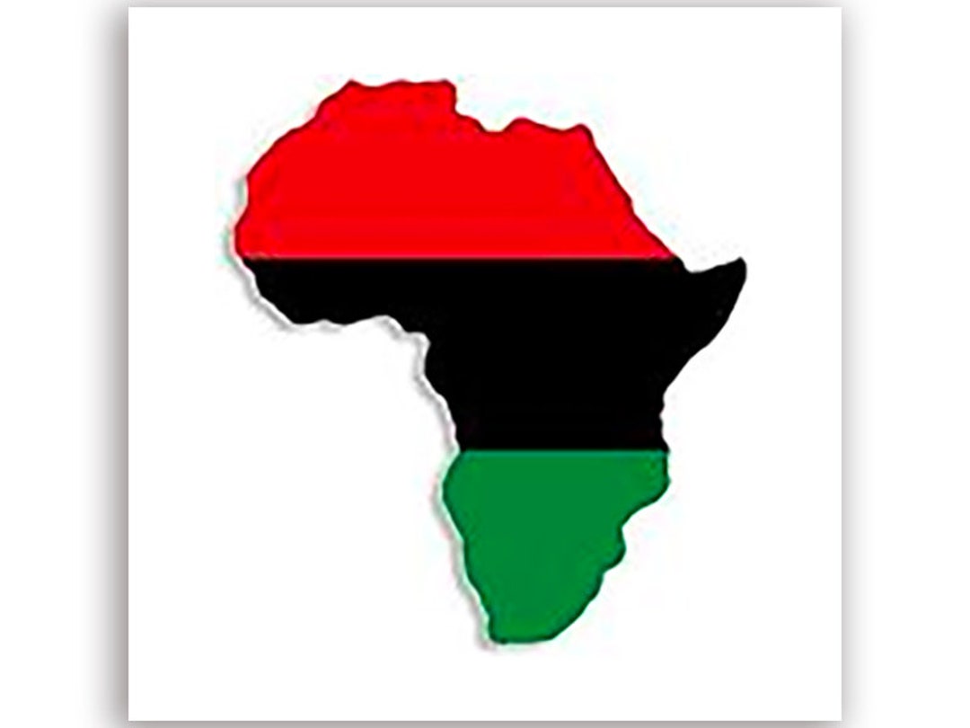 3x3 Inch Pan African Flag in the Shape of Africa Sticker decal Vinyl ...