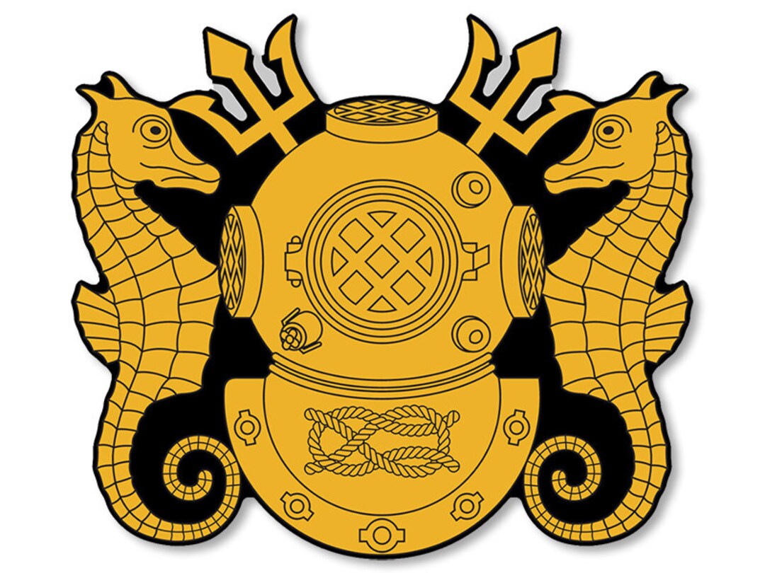 4x4 Inch Navy and Coast Guard Diving Officer Gold Sticker vinyl Decal ...
