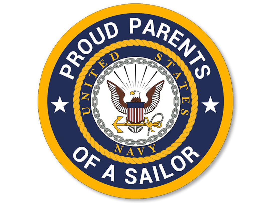 Round PROUD PARENTS of A Sailor Sticker (decal Vinyl Naval Mom Dad Auto ...