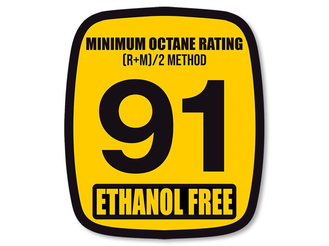91 Octane ETHANOL FREE Gas Pump Sticker (push Here Button Station ...