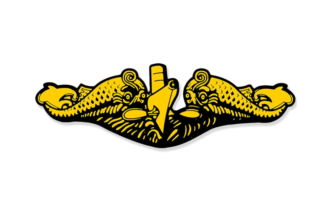 2.5x7 Inch GOLD US Logo Shape Navy Dolphins Submarine Sticker (vinyl ...