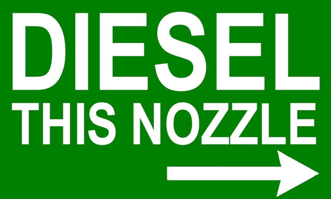 3x5 Inch DIESEL This Nozzle Right Arrow Sticker (vinyl Decal Auto Pump ...