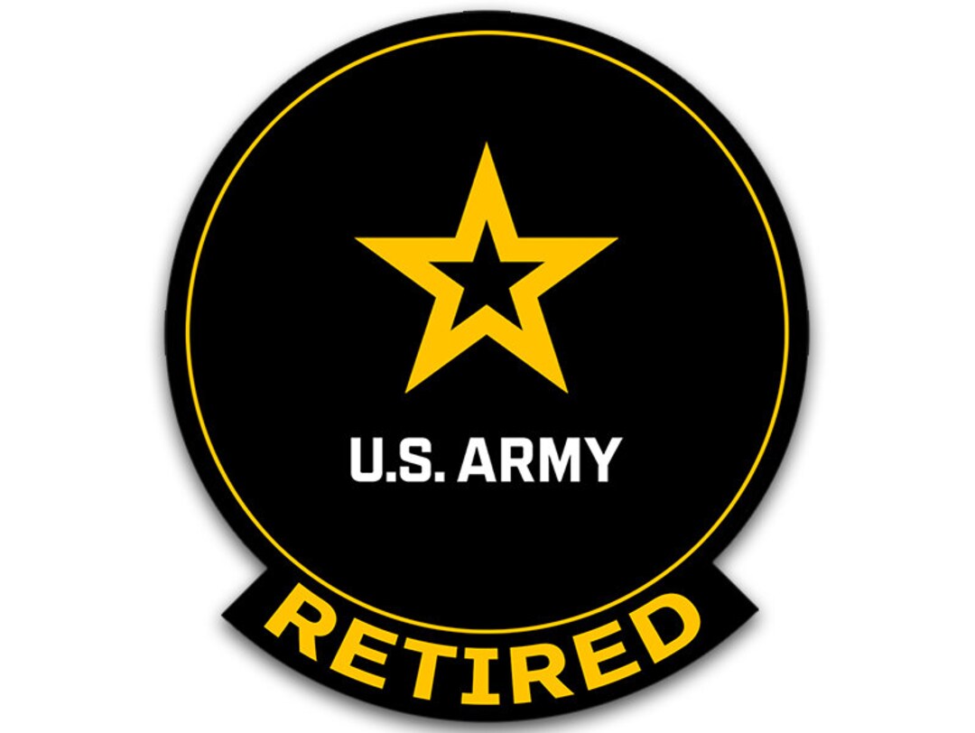 8 Inch Round With Tab RETIRED U.S. Army Logo Sticker military West ...